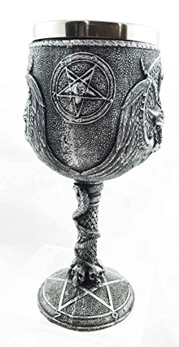 Dark Satanism Occultic Sabbatic Goat Baphomet Wine Drink Goblet Chalice ...