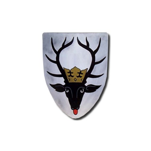 Deer Medieval Shield - 16 Gauge Steel Battle Ready - White - One Size
