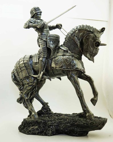 Large Medieval Centurion Knight of Valor With Armored Horse Statue