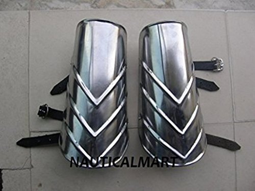 Medieval Iron Steel LEG Guards Silver Metal Guard